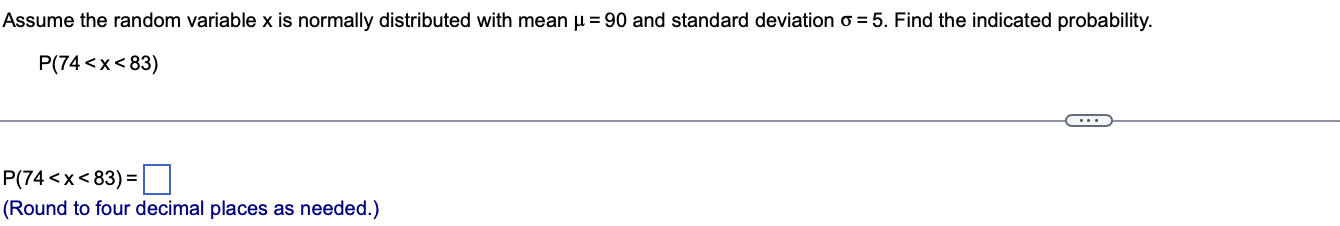 Solved Assume the random variable x is normally distributed | Chegg.com