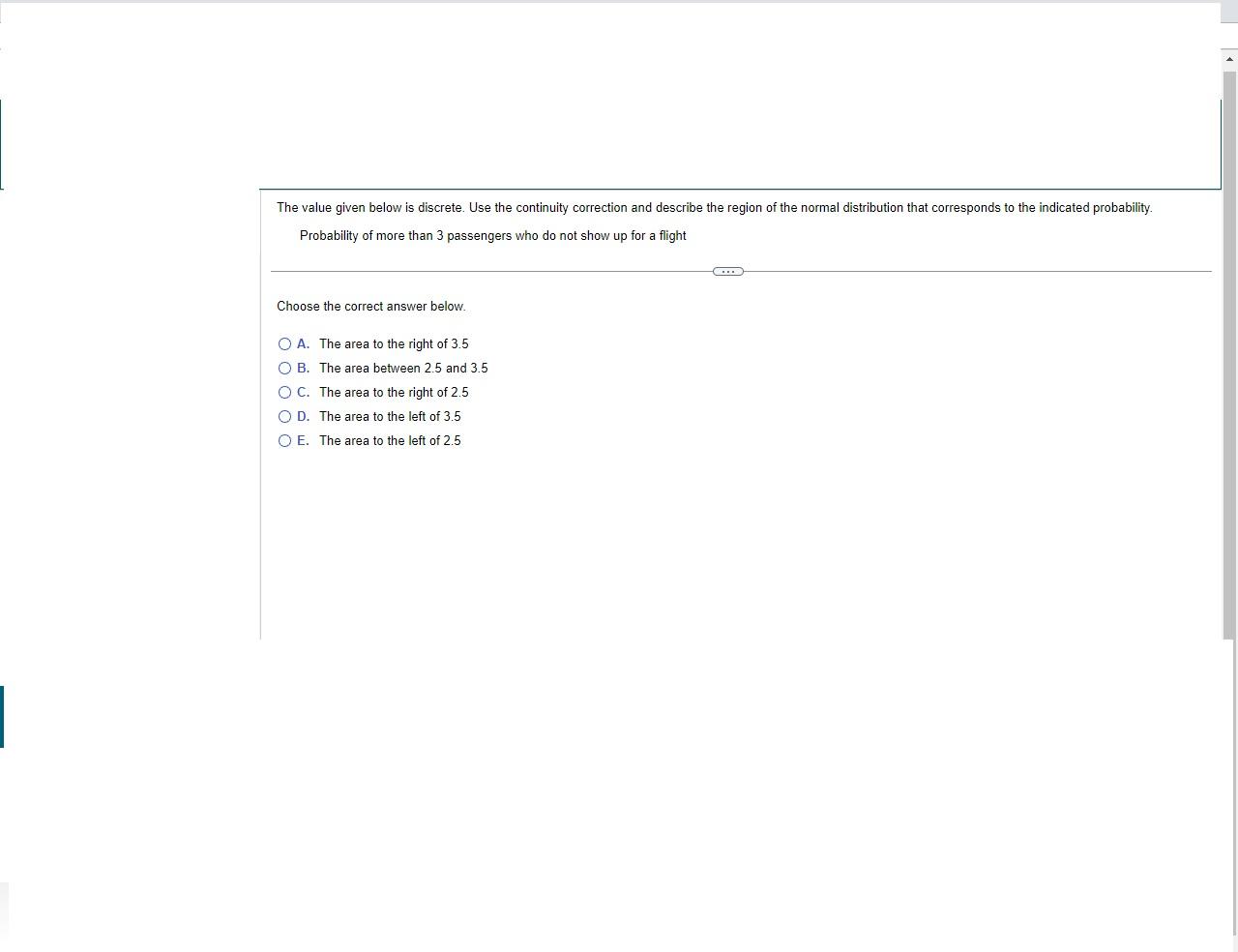 Solved The value given below is discrete. Use the continuity | Chegg.com