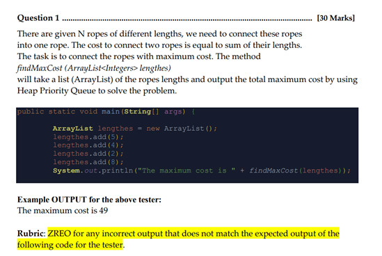 Solved There are given N ropes of different lengths, we need | Chegg.com