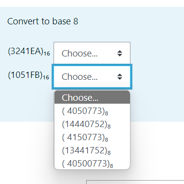 Solved Convert to base 8 (3241EA)16 (1051FB)16 | Chegg.com