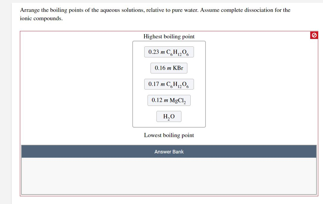Solved Arrange the boiling points of the aqueous solutions, | Chegg.com