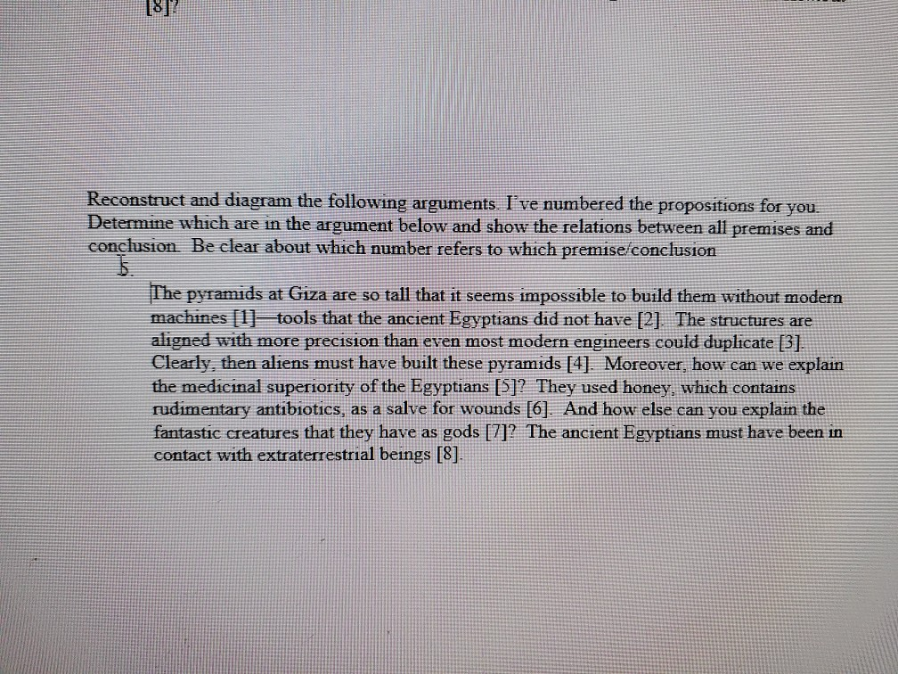 [8]? Reconstruct and diagram the following arguments. | Chegg.com