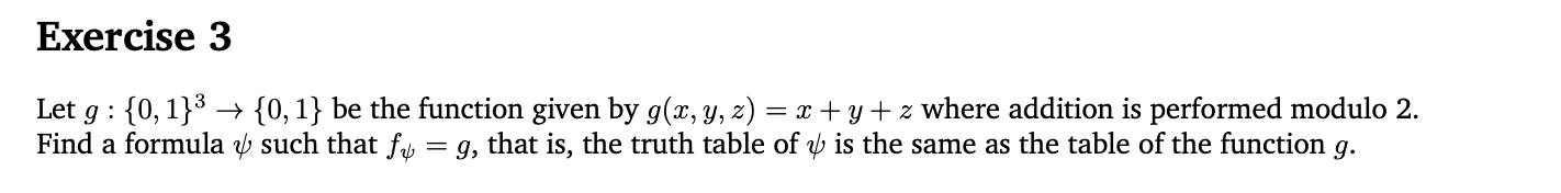 Solved Let g:{0,1}3→{0,1} be the function given by | Chegg.com