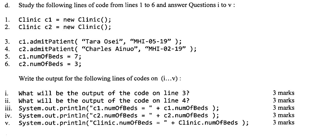 Solved Q1 Study the code below and use it to answer the | Chegg.com