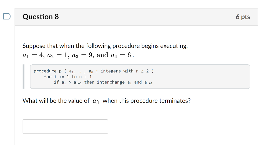Solved Suppose that when the following procedure begins | Chegg.com