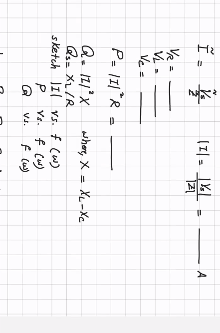 Solved 1) XL=ωL 2) Xc=wc1 z~=R+jxL−jxc=R+j(xL−xC)=Ω | Chegg.com