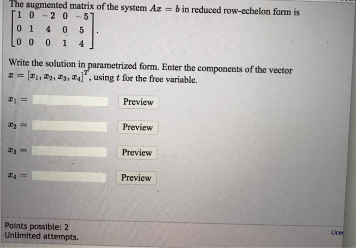 Solved r100001 0 1 1 0 0 The matrix A = is in reduced | Chegg.com