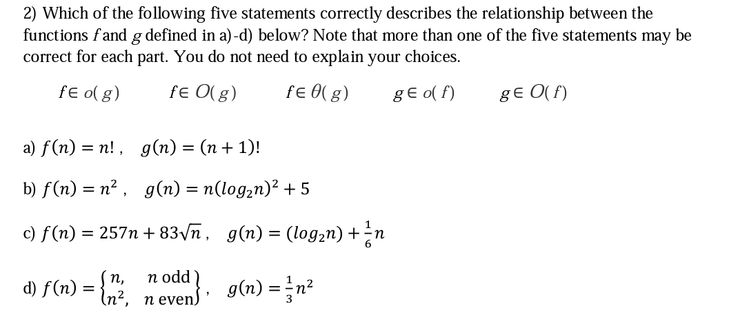 Solved 2) Which of the following five statements correctly | Chegg.com