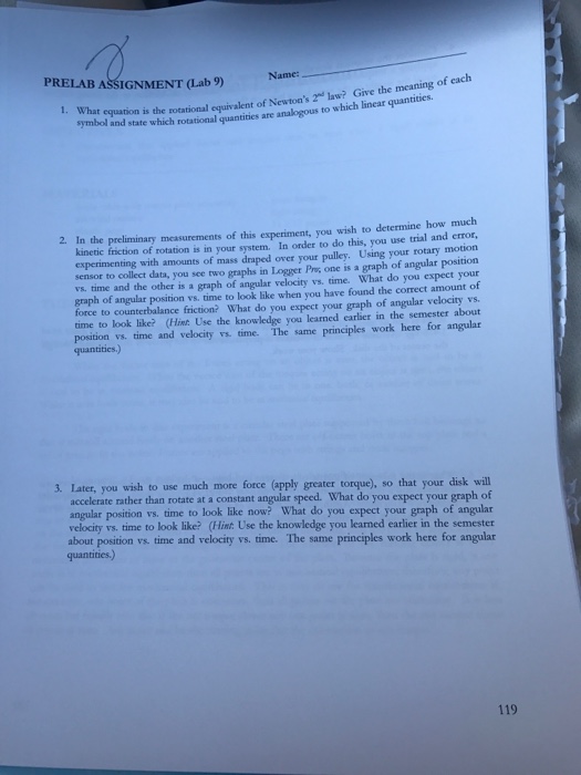 Solved PRELAB ASSIGNMENT (Lab 9) Name law? Give the meaning | Chegg.com
