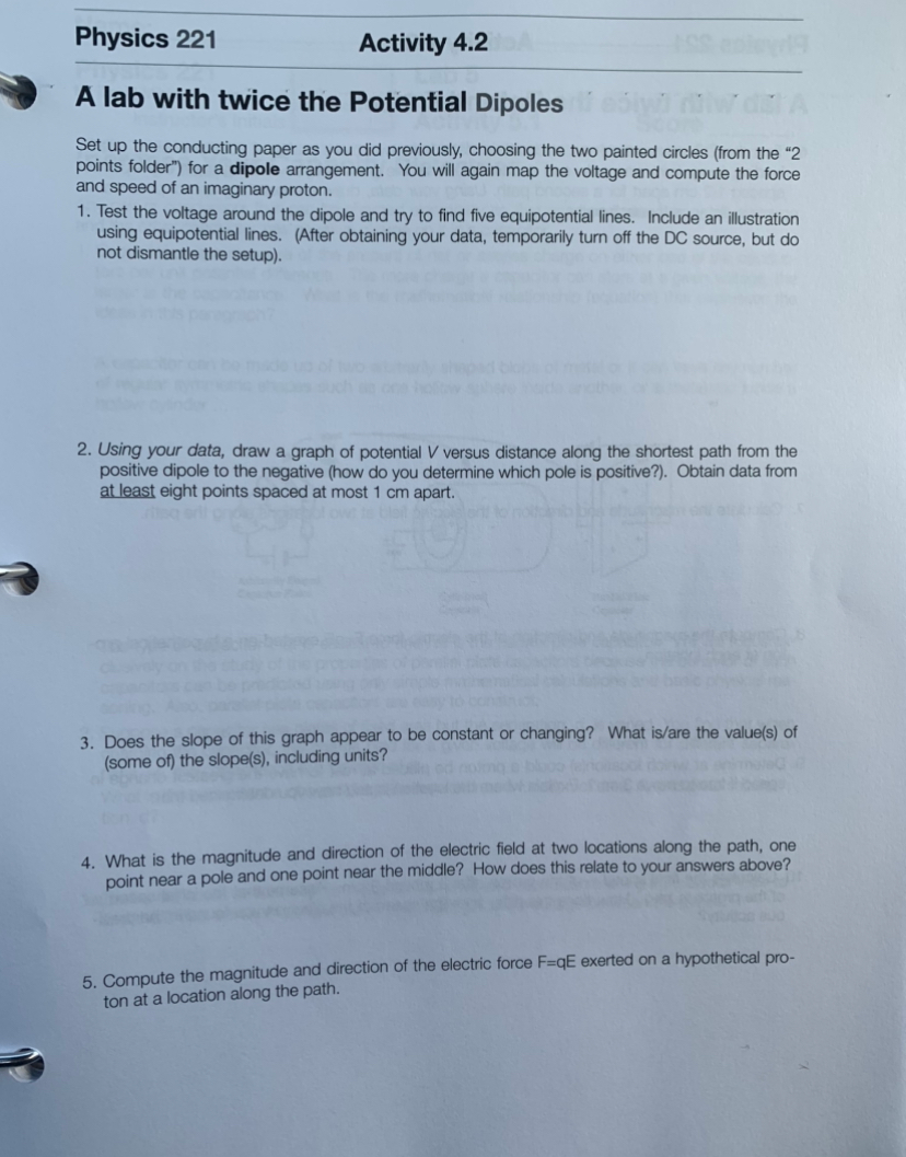 Physics 221 Activity 4.2 A lab with twice the | Chegg.com