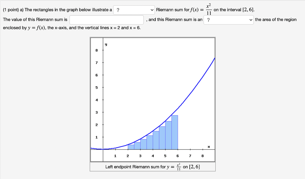 Solved (1 point) a) The rectangles in the graph below | Chegg.com
