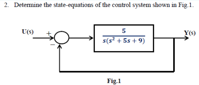 Solved 2. Determine the state-equations of the control | Chegg.com
