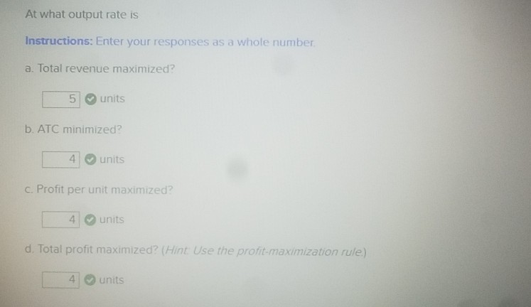 Solved At what output rate is Instructions: Enter your | Chegg.com