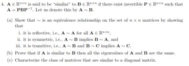 Solved 4. A € Rnxn is said to be Solved 4. A € Rnxn is said to be