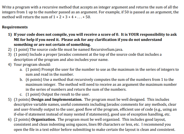 Solved Write a program with a recursive method that accepts | Chegg.com