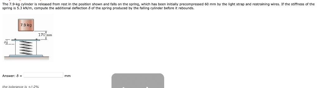 Solved The 7.9-kg cylinder is released from rest in the | Chegg.com