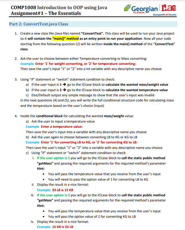 Solved 1. Create a new package named "p1_converting" to | Chegg.com