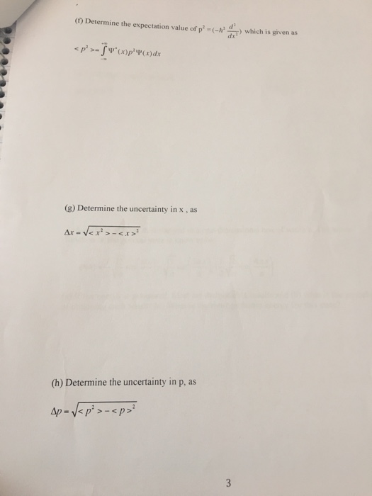 Solved I. The wave function of a one dimensional quantum | Chegg.com