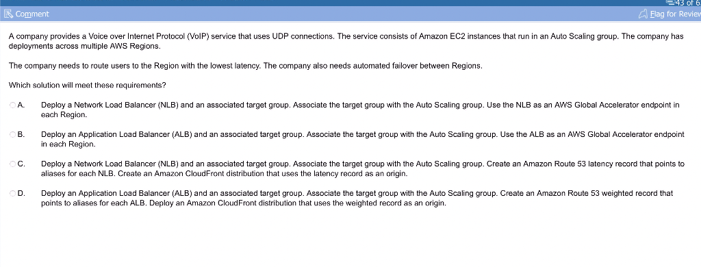 Solved B Comment Flag for Review Amazon EC2 instances that | Chegg.com
