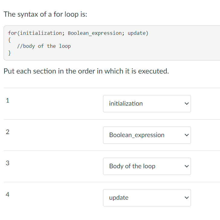 Solved The Syntax Of A For Loop Is Forinitialization 2865