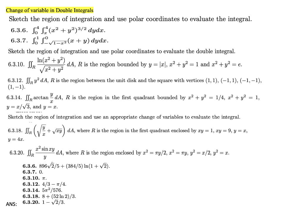 Solved Change of variable in Double Integrals Sketch the | Chegg.com