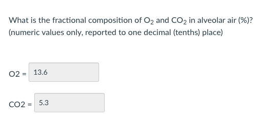 Solved What is the fractional composition of O2 and CO2 in | Chegg.com