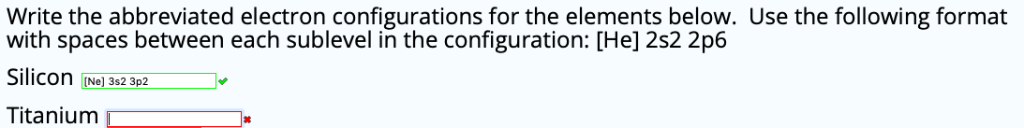 Solved Write The Abbreviated Electron Configurations For The