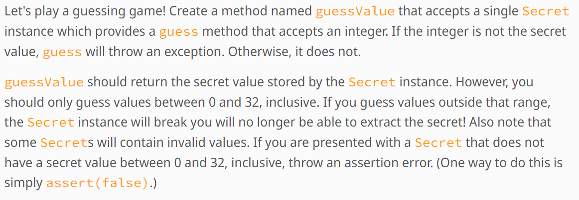 Solved Let's play a guessing game! Create a method named | Chegg.com