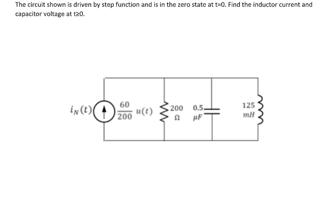 Solved The circuit shown is driven by step function and is | Chegg.com