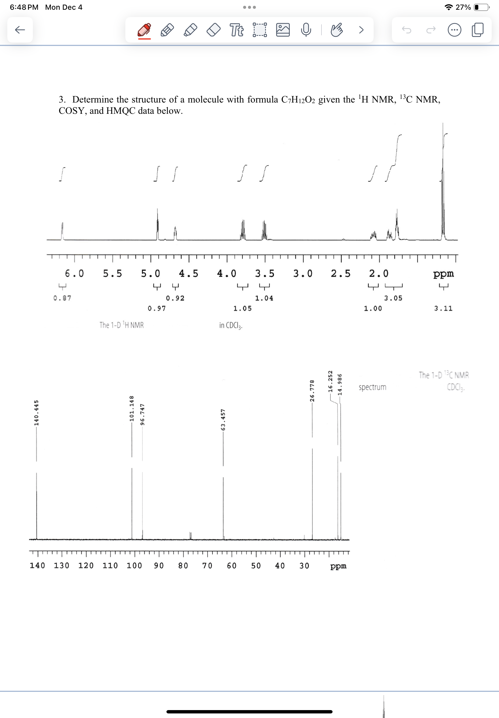 Solved Determine the structure of a molecule with formula | Chegg.com