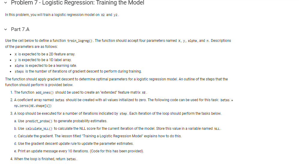 Solved In this problem, you will train a logistic regression | Chegg.com