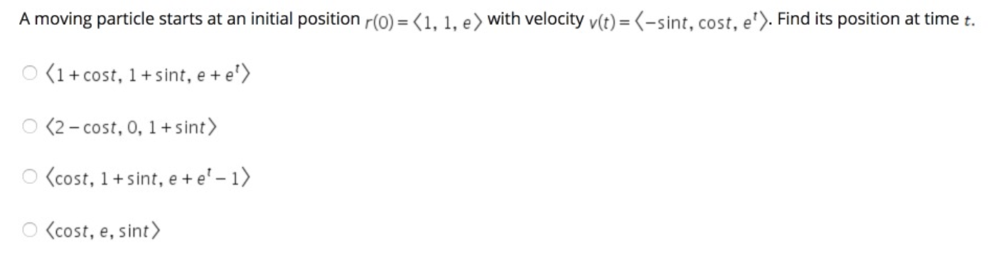 Solved A moving particle starts at an initial position r(0) | Chegg.com