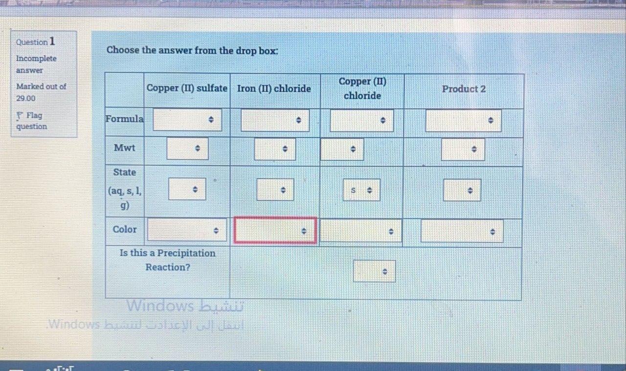 Solved Question 1 Choose the answer from the drop box: | Chegg.com