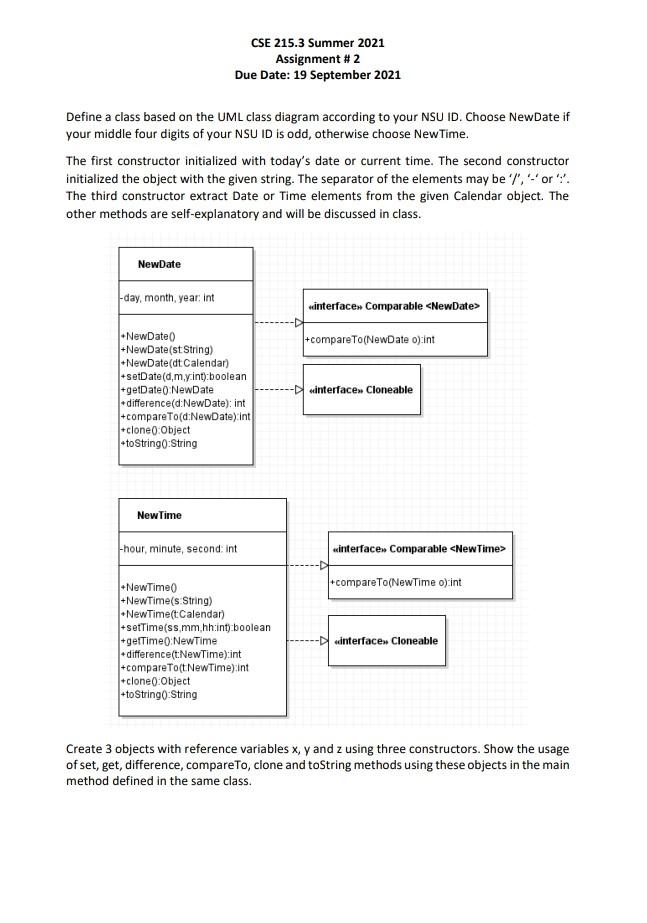 Solved Define a class based on the UML class diagram | Chegg.com ...