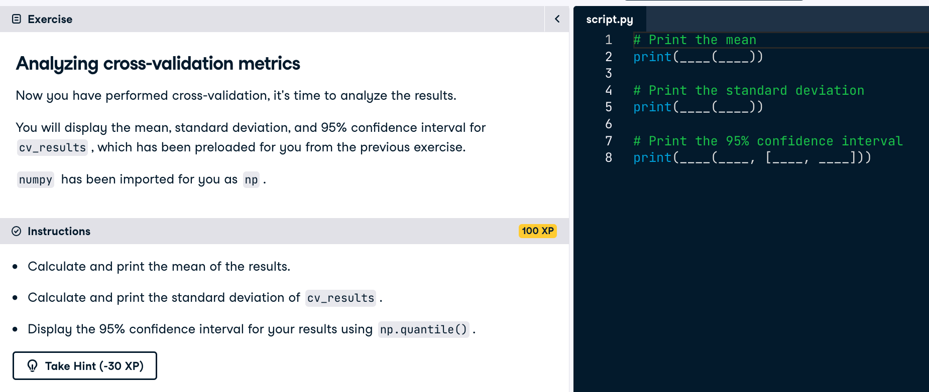 Solved ⿴xercise Analyzing cross-validation metrics Now you | Chegg.com