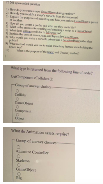 How is an Animation Controller added to a GameObject? | Chegg.com