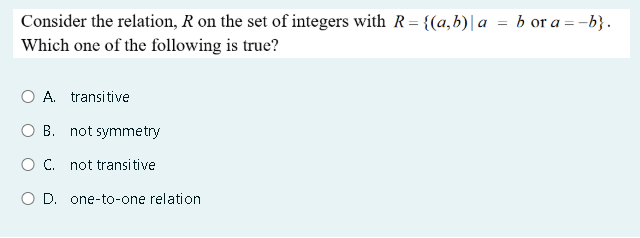 Consider the relation, R on ﻿the set of ﻿integers | Chegg.com