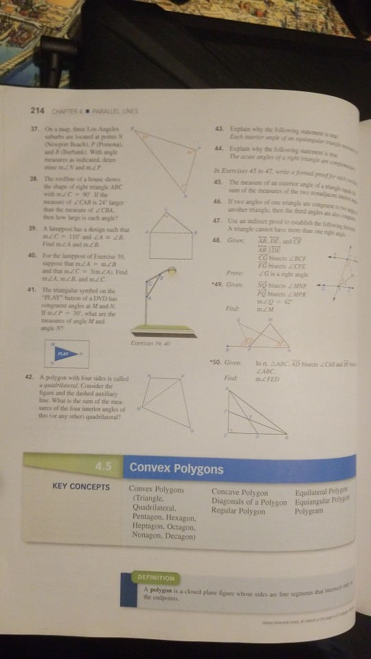 Solved 213 14 The Anges of a Triangle 2027 the few for E . | Chegg.com