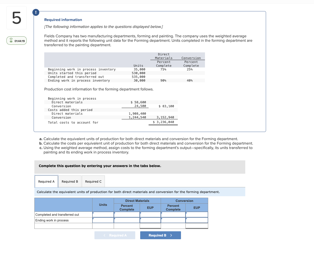 Solved 1 ﻿Required information[The following information | Chegg.com