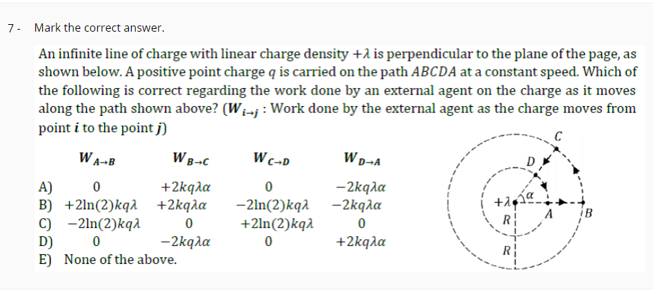 Solved An infinite line of charge with linear charge density | Chegg.com