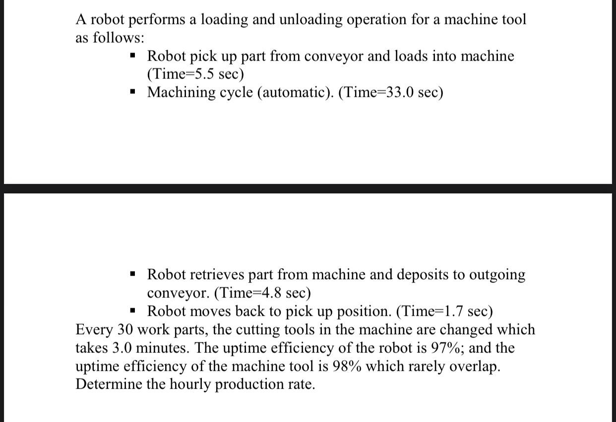 Solved A robot performs a loading and unloading operation | Chegg.com