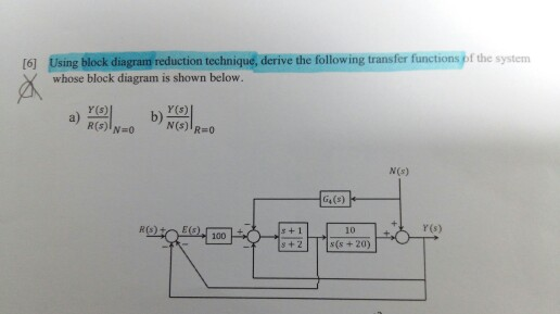 Solved [6] Using block diagram reduction technique, derive | Chegg.com