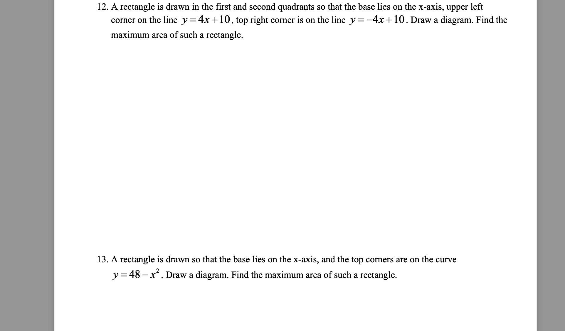 A rectangle is ﻿drawn in ﻿the first and second | Chegg.com