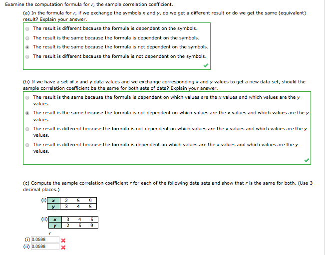 Solved Examine the computation formula for r, the sample | Chegg.com