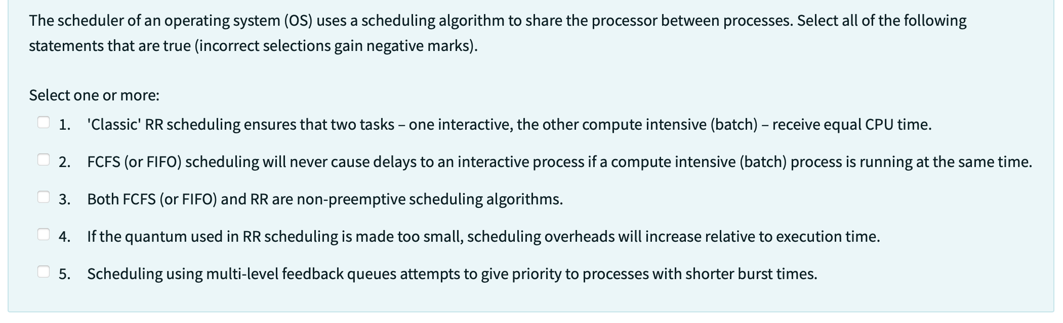 Solved The scheduler of an operating system (OS) uses a | Chegg.com