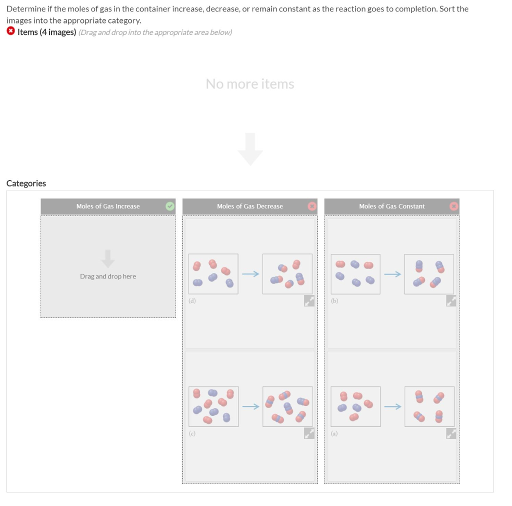 Solved Determine if the moles of gas in the container | Chegg.com
