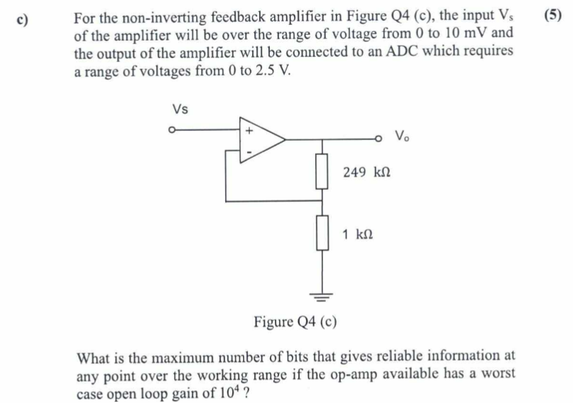 Solved For the non-inverting feedback amplifier in Figure Q4 | Chegg.com