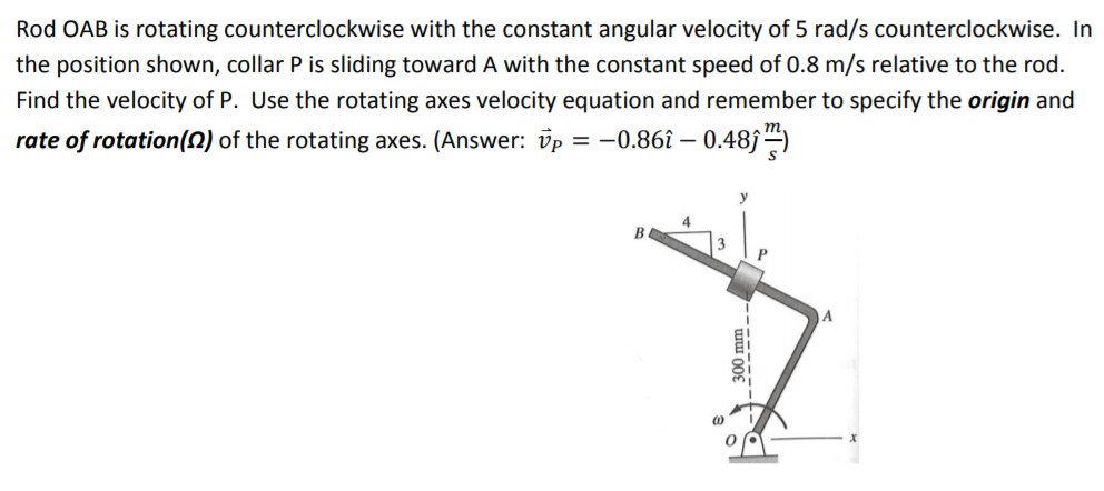 Solved Rod OAB is rotating counterclockwise with the | Chegg.com