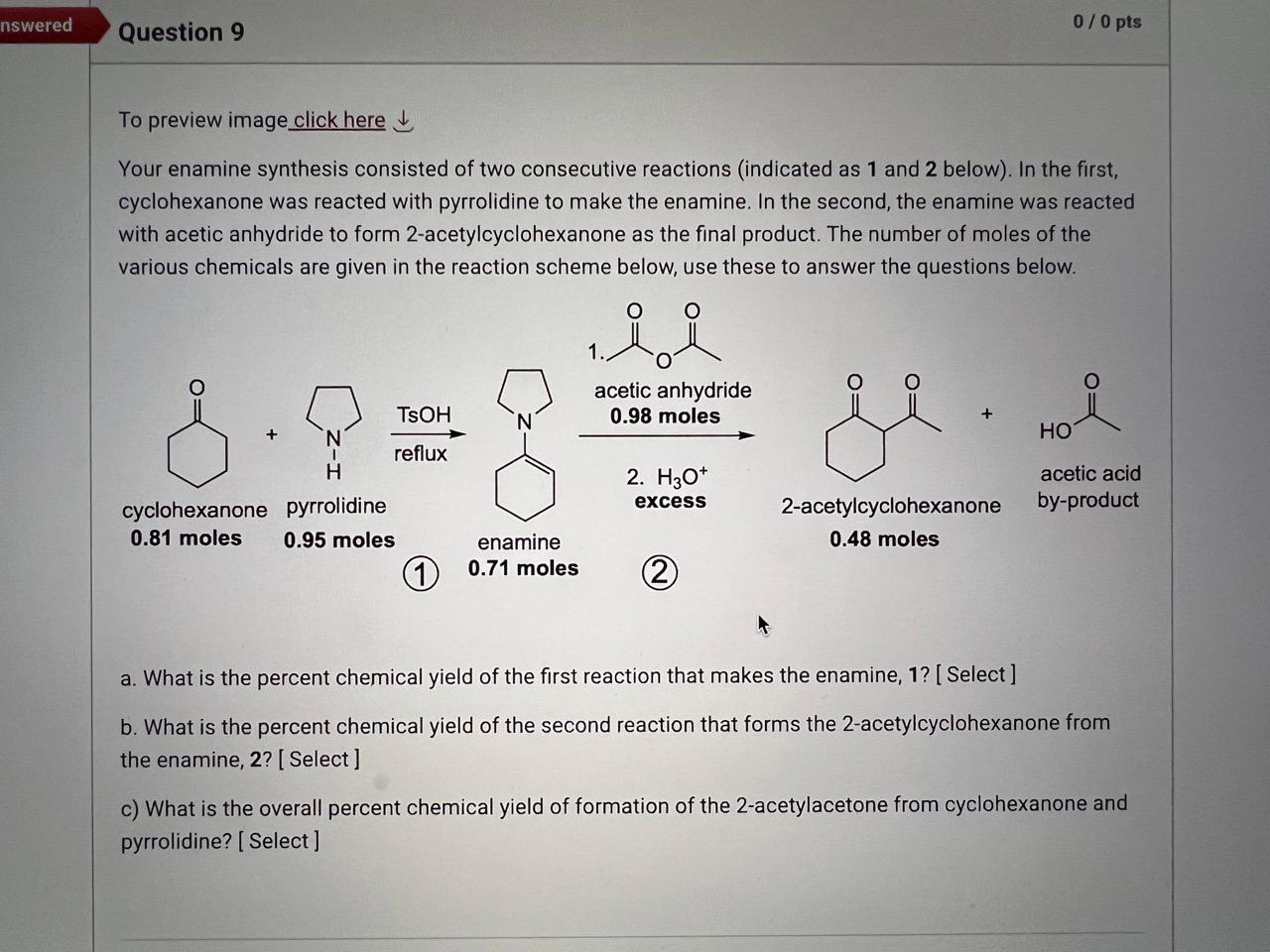 Solved To preview image_click here ↓ Your enamine synthesis | Chegg.com