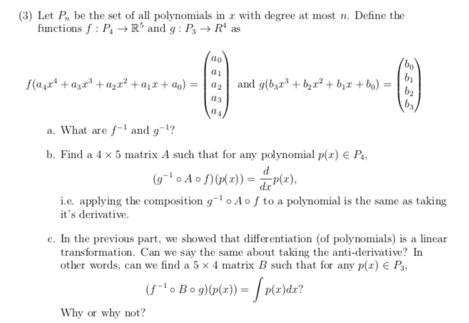 Solved (3) Let P, be the set of all polynomials in x with | Chegg.com